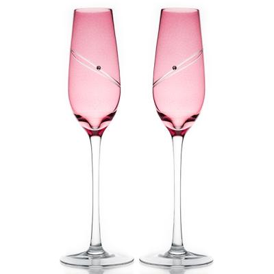 China Crystal Plum Glass Gift Champagne Flue With Elements Elegant Relaxation for sale