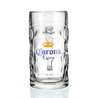 China Wholesale customized German style oversized glass handheld beer mug for sale