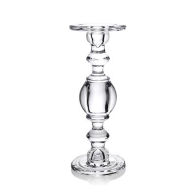 China Vintage Style 30cm Tall Glass Candle Holders Different Size Set Of 3 for sale