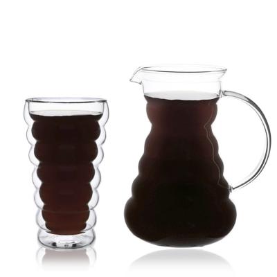 China Double Wall Borosilicate Coffee Glass Mug Transparent Clear Eco Friendly for sale
