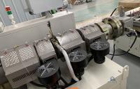 China 65mm Twin Screw PVC Rain Gutter Making Machine With Counter Rotating for sale