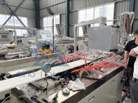 China 380v 50hz 3 Phase PVC Wall Panel Machine 37kW With Laminating And Hot Stamping Machine for sale