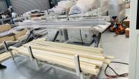 China 22 1 Screw L/D Ratio PVC Wood Composite Hollow Grille Bamboo Wall Panel Extrusion Line Making Machine for sale