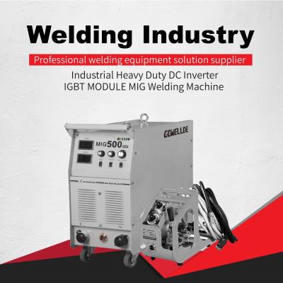 China IGBT Inverter Gasless MIG Welding Machine 380V 500A Digital Panel MIG Stick Welder for sale