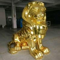 China Rohs Gold Electroplating Service , Lion Sculpture Electroplating Resin Prints for sale