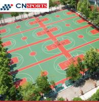 China Silicon Polyurethane Basketball Rubber Flooring Blue Red Spu Flooring for sale