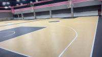 China Waterproof Wooden Texture Silicon PU Outdoor Basketball Court Flooring for sale
