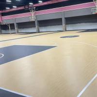 China Shock Absorption SPU Wooden Texture Basketball Court Surfaces for Indoor Outdoor for sale