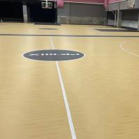 China Shock Absorption SPU Wooden Texture Basketball Court Surfaces for Indoor Outdoor for sale
