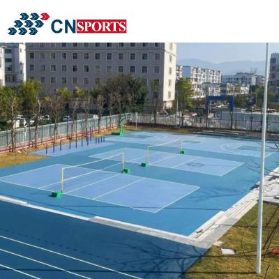 China Blue Green Silicon Polyurethane Tennis Rubber Flooring UV Resistant for sale