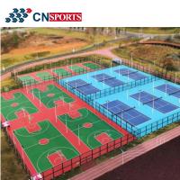 China Silicon Polyurethane Tennis Sports Rubber Flooring Blue Green Color for sale