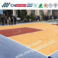 China Outdoor Uv Resistant Wooden Texture Basketball Court Flooring With Iaaf for sale
