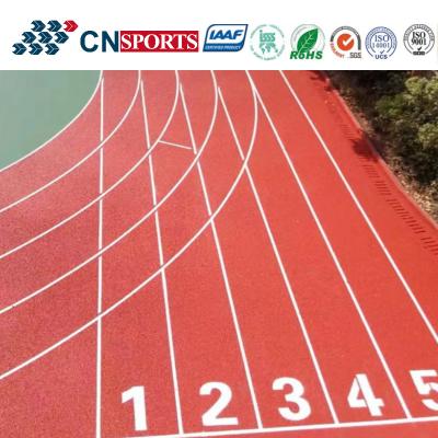 China 13mm Iaaf Approved EPDM Rubber Granule Self Knot Mixed Type PU Runway Flooring for sale