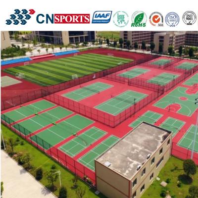 China ITF Resilient Tennis Court Flooring With Buffering Cushion Layer And Acrylic Topcoat Layer for sale