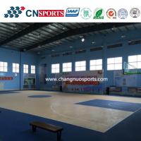 China Shock Absorption Wooden Texture Bastketball Court Of High Elasticity for sale