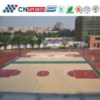China Non Toxic Spu Wooden Texture Basketball Court Flooring For Outdoor And Indoor for sale
