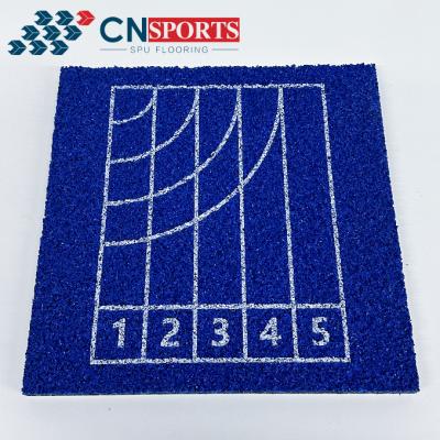China Blue Spraycoating Type Rubber Running Track Anti-UV Non-Toxic With IAAF Certificate for sale