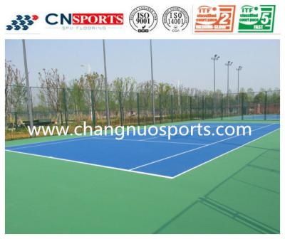 China CN-S02 Silicon PU Tennis Court Flooring 820 Elongation At Break For School for sale