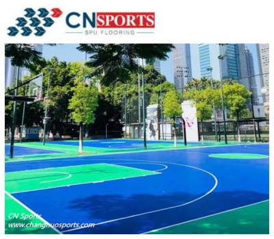China Blue Seamless Polyurethane Sports Floors Shock Absorption for sale