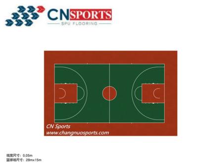 China CN-S01 Silicon PU Outdoor Basketball Flooring 150 Tensile Elongation For School for sale