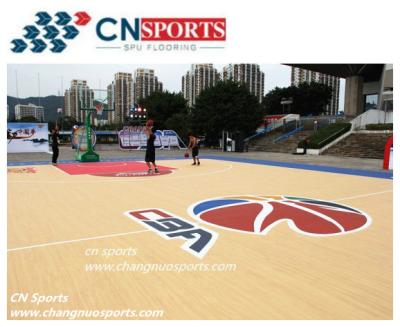 China 153 Tensile Elongation Synthetic Basketball Court Flooring Flame Retardant for sale