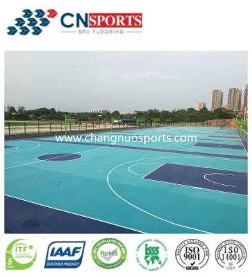 China CN-S02 Silicon PU and Non Toxic High Rebound and 64 Slid Friction Tennis Court Flooring for sale