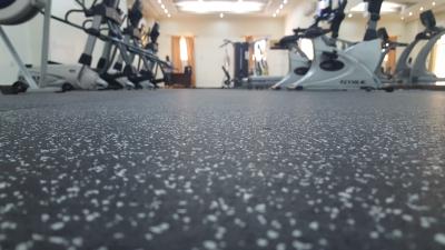 China Non Toxic Rubber Gym Mats , Fireproof Gym Rubber Flooring Rolls for sale
