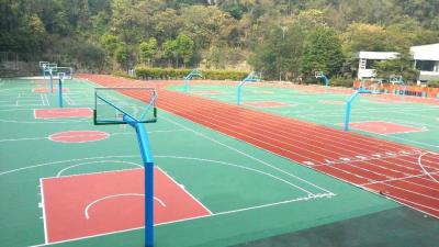 China Silicon Polyurethane Sport Court Flooring IAAF Shock Absorption for sale