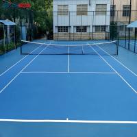 China Cement Asphalt Base Silicon Polyurea Tennis Sports Flooring For School for sale