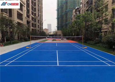 China Dull Blue CN-S02 TB-205T Resistant Layer SPU Tennis Sports Flooring for sale