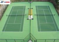 China 63 Slide Friction PU Tennis Flooring With Silicon Buffer Layer And Concrete Base for sale