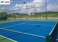 China 63 Slide Friction PU Tennis Flooring With Silicon Buffer Layer And Concrete Base for sale