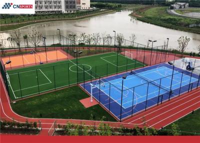 China Silicon PU Tennis Court Flooring Flame Retardancy Level1 Resilient for sale