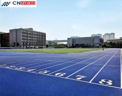 China IAAF Approved Sky Blue EPDM Broadcasting Sandwich System Athletic Rubber Running Track for sale