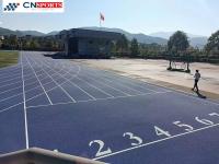 China IAAF Approved Sky Blue EPDM Broadcasting Sandwich System Athletic Rubber Running Track for sale