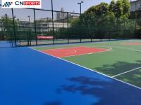 China Liquid Painting Silicon PU Coating Rubber Sports Court Flooring for sale