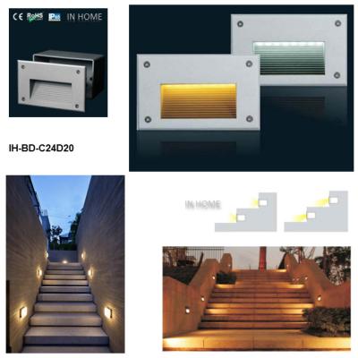 China Tempered Glass + Die-casting Aluminum Recessed Wall Lights For Stairs 100 - 240V AC for sale