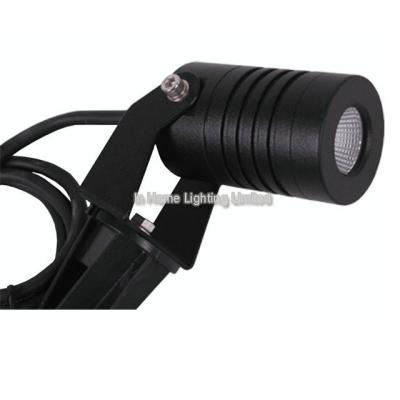 China 3 Watt Waterproof IP67 LED Spot Garden Lights With Spike And Wall Mounting Case for sale