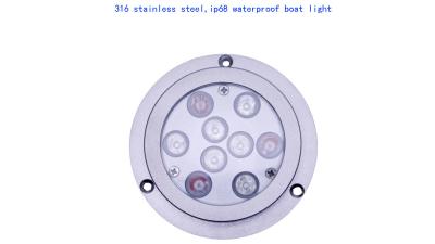 China Stainless Steel ip68 Underwater Boat Light Blue RGBW White Color for marine for sale