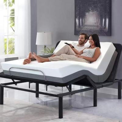 China Black Smart Adjustable Bed Wireless Remote Control Steel Smart Base Bed for sale