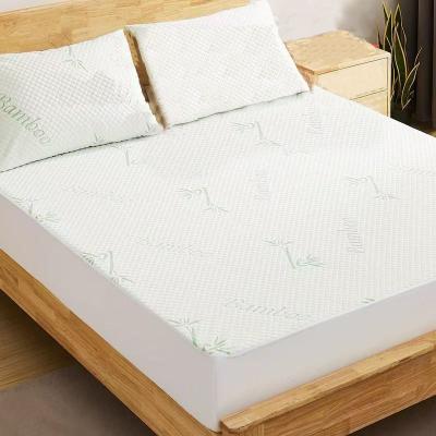China Waterproof Hypoallergenic Mattress Cover Fitted Sheet Bamboo Jacquard Mattress Protector for sale