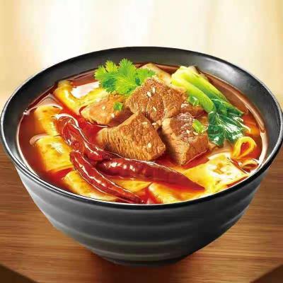 China Non Fried Noodles Pickled Pepper Beef Flavor Chinese Anhui Wide Noodles for sale