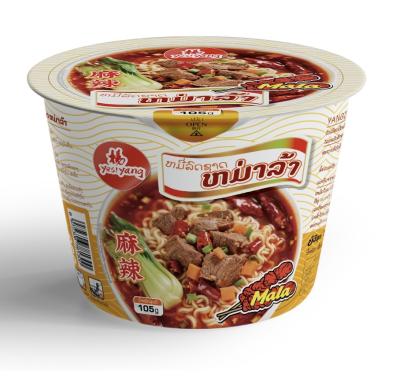 China 105g*12 Per Carton Packing Instant Noodles with Seasoning Paper Barrel Package Way for sale
