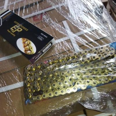 China 428H-136L Roller Chain Motorcycle Drive Chain Gold Color for sale