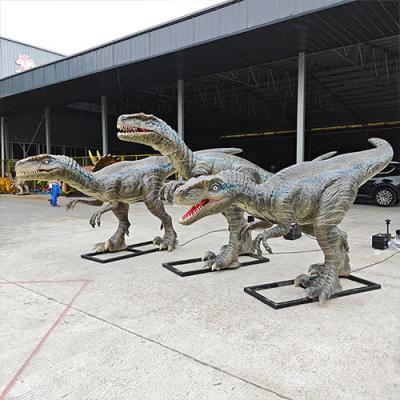 China Outdoor Durable Animatronic Velociraptor Dinosaur With Agile Movements 110V or 220V for sale