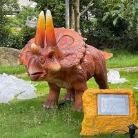 China Amusement Dino Park Realistic Triceratops Animatronic Dinosaur Model Full Size Dinosaur for sale