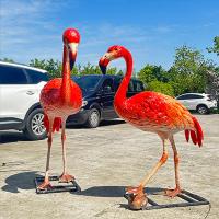 China Lifesize UV Resistant Interactive Flamingo Bird Model For Shopping Mall Promotion for sale