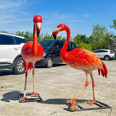 China Lifesize UV Resistant Interactive Flamingo Bird Model For Shopping Mall Promotion for sale