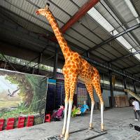 China Safari Zoo Life Size Mechanical Artificial Animal Animatronic Giraff Model for sale