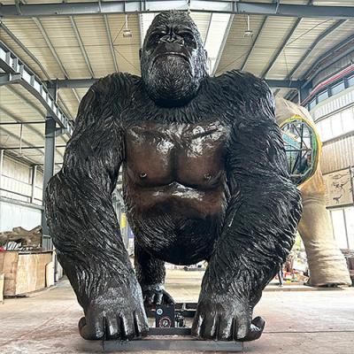 China Giant Life Size King Kong Statue Realistic Waterproof Animatronic Animal Gorilla Model for sale